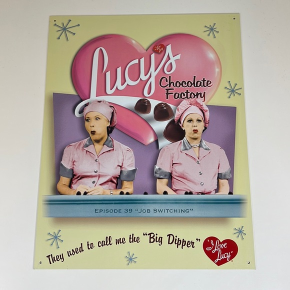 I Love Lucy | Wall Decor | I Love Lucy Chocolate Factory Tin Sign ...